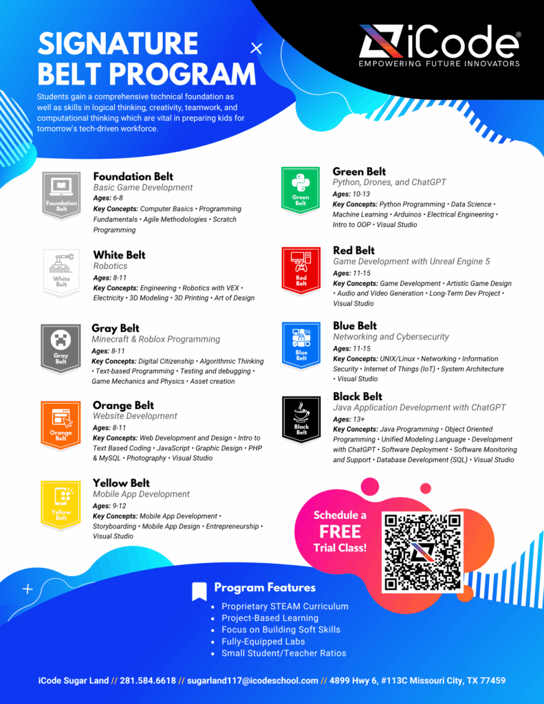 Fall Classes Now Enrolling! - iCode Sugarland